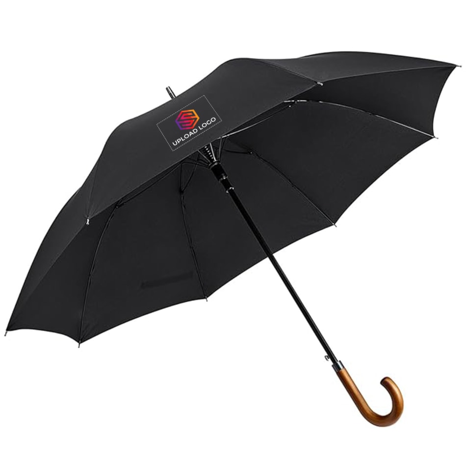 Buy Send Wooden J Handle Black Umbrella Online IGP JVS1283602