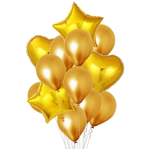 Buy/Send Balloons Golden Party Bouquet Set Of 10 Online | IGP | JVS1219067