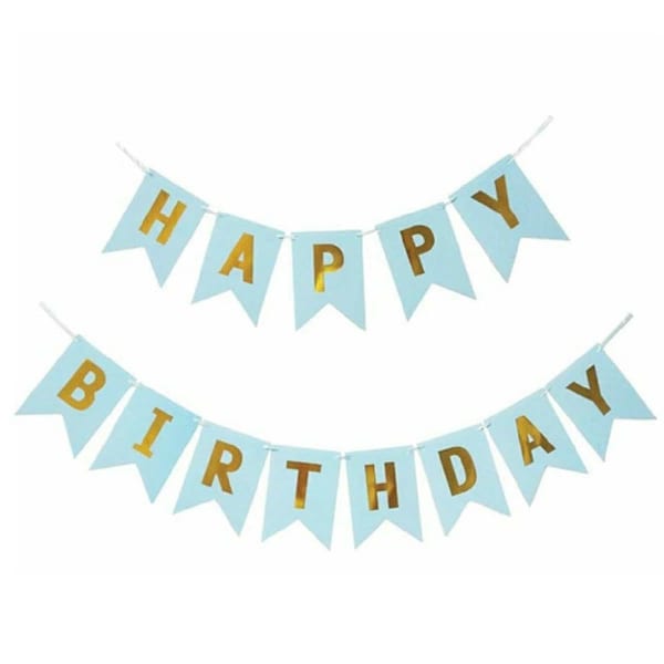 Buy/Send Banner Happy Birthday Blue And Golden Online | IGP | JVS1218459