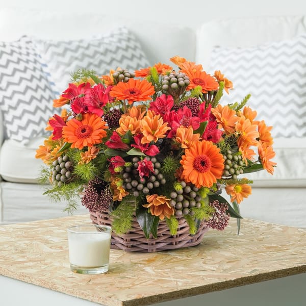 Buy/Send Basket arrangement of mixed flowers Online | IGP | ID1283140