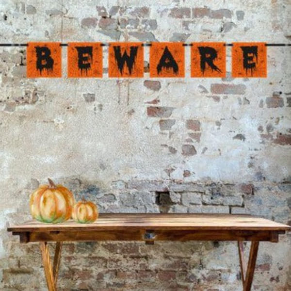 Buy/Send Block Banner Beware Orange And Black Online | IGP | JVS1249785