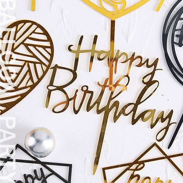 Buy/Send Cake Topper Happy Birthday Metallic Finish Single Piece Online ...