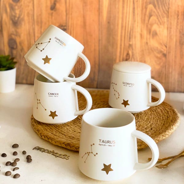 Buy/Send Coffee Mug With Lid And Spoon Star Sign Constellation Single ...