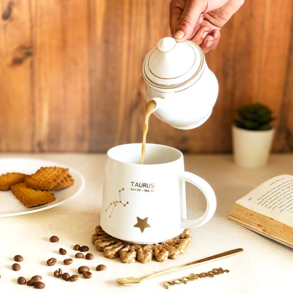 Buy/Send Coffee Mug With Lid And Spoon Star Sign Constellation Single ...