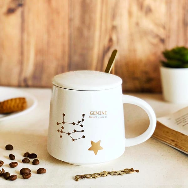 Buy/Send Coffee Mug With Lid And Spoon Star Sign Constellation Single ...