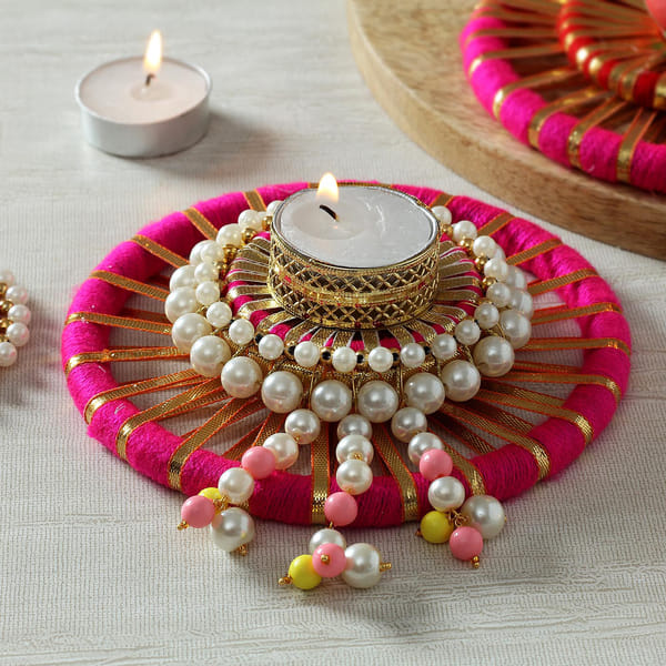 Decorative Candle Diya with Kaju Katli: Gift/Send Diwali Gifts Online ...