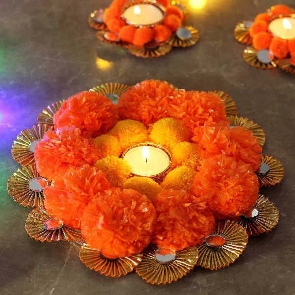 Designer Pom Pom Rangoli: Gift/Send Diwali Gifts Online J11120795 |IGP.com