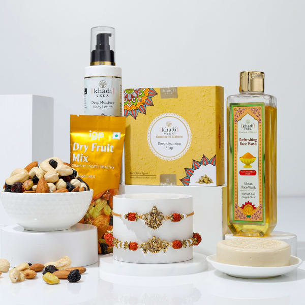 Buy/Send Divine Duo Rakhi And Body Care Hamper Online | IGP | JVS1287403