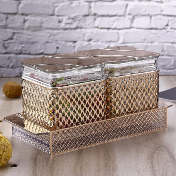 Buy/Send Dry Fruit Containers With Tray - Assorted - Single Piece ...