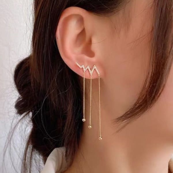 Buy/Send Earrings - Zig Zag - Tassels - Gold - Juju Joy Online | IGP ...