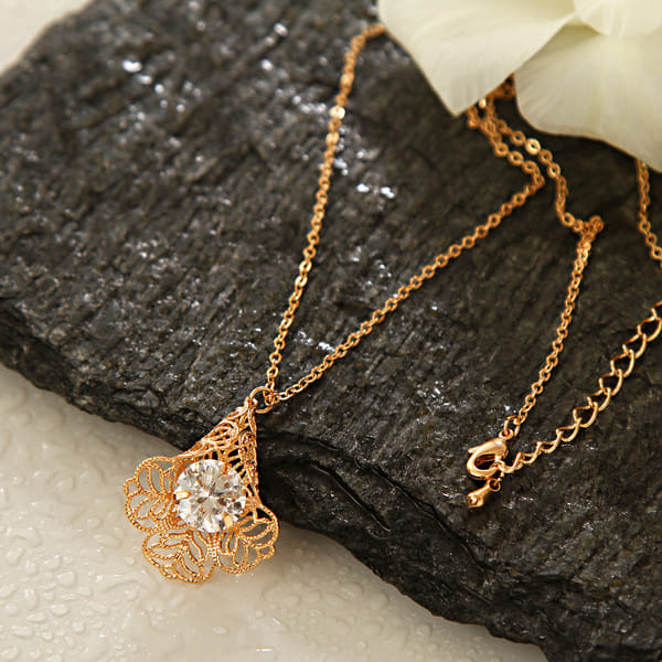Fine Jali Work Gold Plated Necklace Set with CZ stones: Gift/Send ...