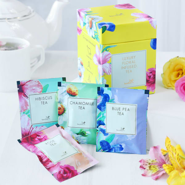 Floral Infused Tea Gift Box: Gift/Send Addons Gifts Online JVS1178664 ...