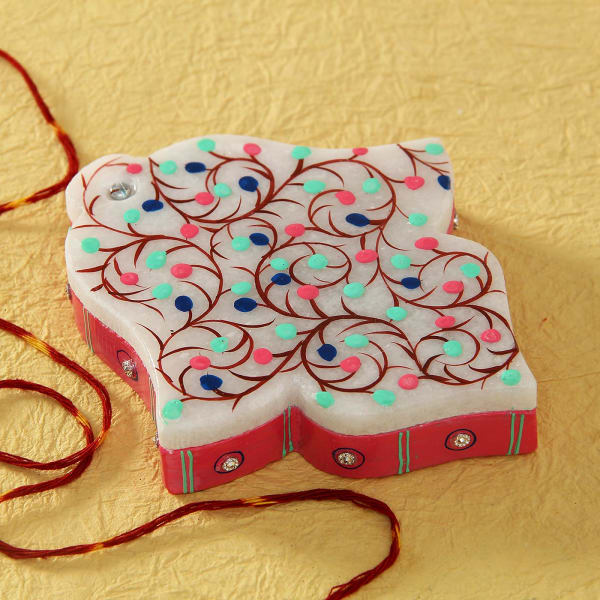 Flower Print Marble Chopra: Gift/Send Holi Gifts Online J11073140 |IGP.com