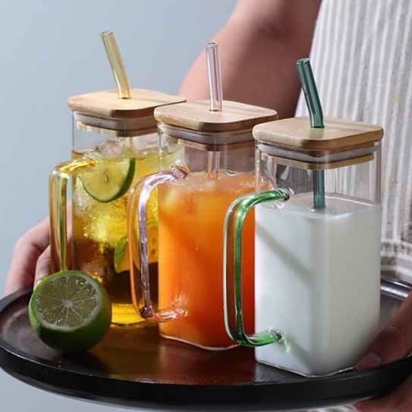 Buy/Send Glass Sipper - Handle And Straw - Transparent - Single Piece ...