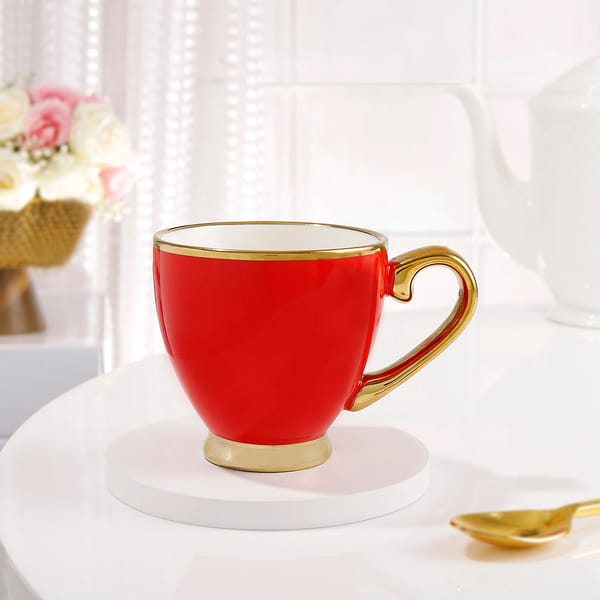Buy/Send Golden Elegance Ceramic Mug Red Online | IGP | JVS1267709