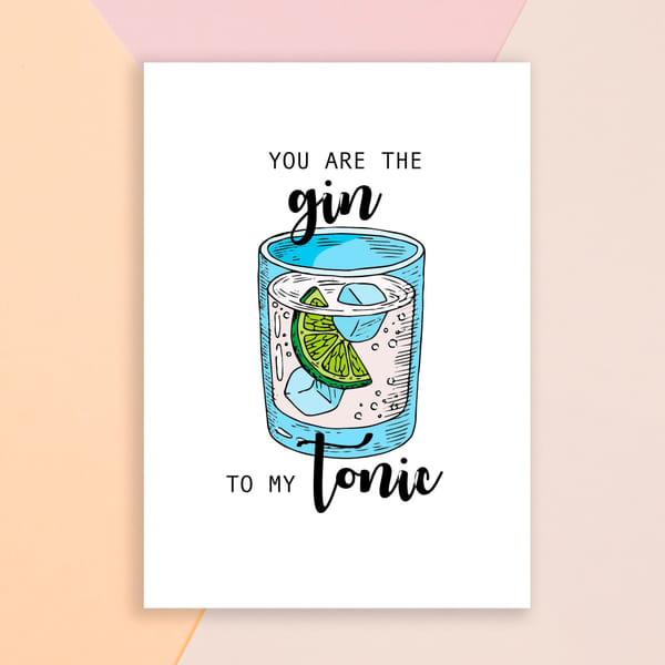 Greeting Card Gin To My Tonic: Gift/Send Addons Gifts Online JVS1272302 ...