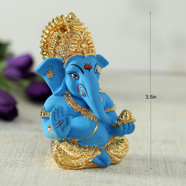 Handmade Blue and Gold Color Ganesha Idol: Gift/Send Home and Living ...
