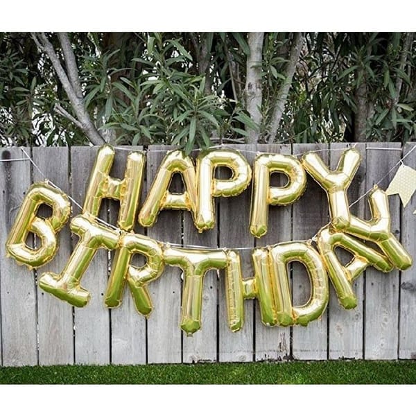 Buy/Send Happy Birthday Foil Balloons Set Gold Online | IGP | JVS1219154