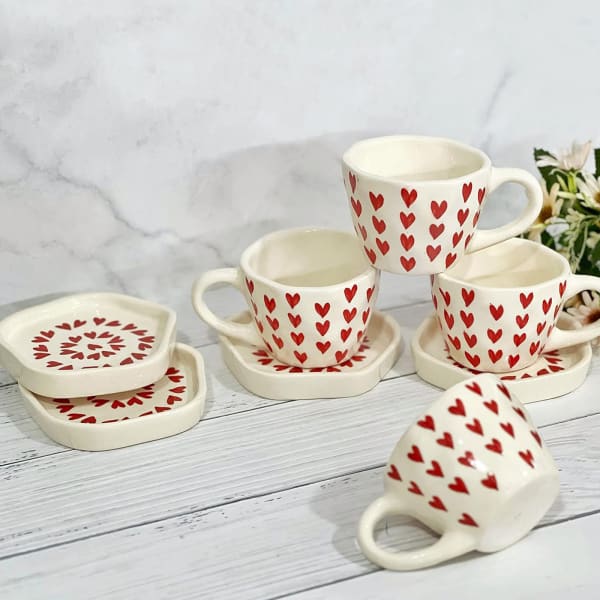 Buy/Send Heart Cup And Saucer - Single Piece Online | IGP | JVS1268601