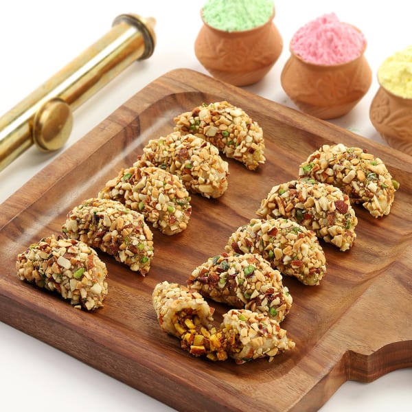 Holi Special Dry Fruit Gujiya: Gift/Send Food Gifts Online JVS1203999 ...