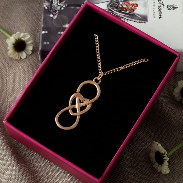 Infinity Heart Rose Gold Finish Pendant: Gift/Send Jewellery Gifts ...