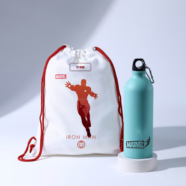 Buy/Send Iron Man Bag And Bottle Combo Personalized Online | IGP ...