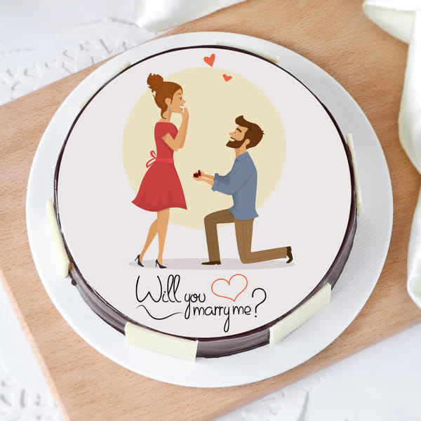 Marry Me Proposal Cake Half Kg : Gift/Send Valentine's Day Gifts Online ...