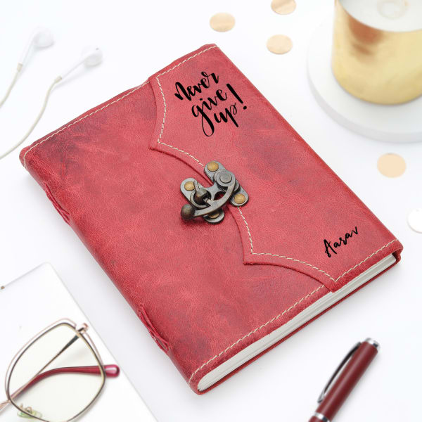 Buy/Send Never Give Up - Personalized Leather Diary Online | IGP ...