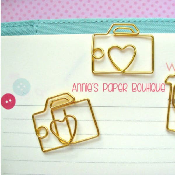 Buy/Send Paper Binder Clips Camera Rose Gold And Gold Set Of 7 Online ...