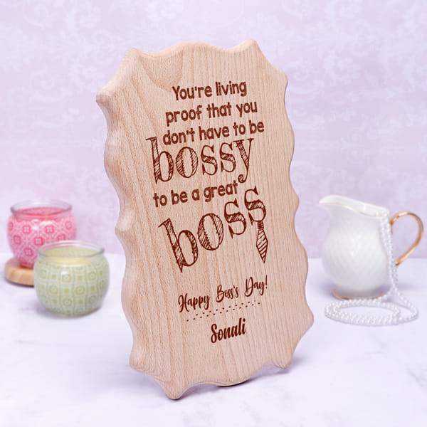 Personalised Wooden Certificate for Boss: Gift/Send Boss Day Gifts ...