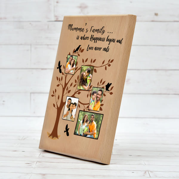Personalized Big Wooden Mumma's Family Tree Plaque (12 x 9 Inches ...