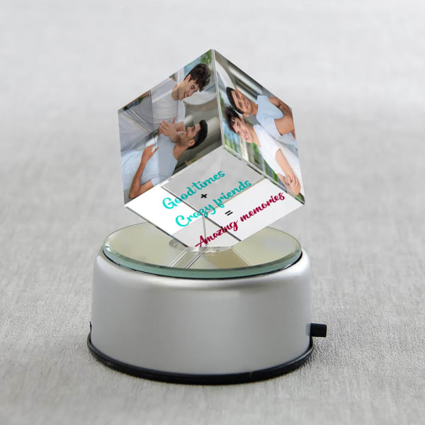 Personalized Rotating Crystal Cube for Friends Boys: Gift/Send Home and ...