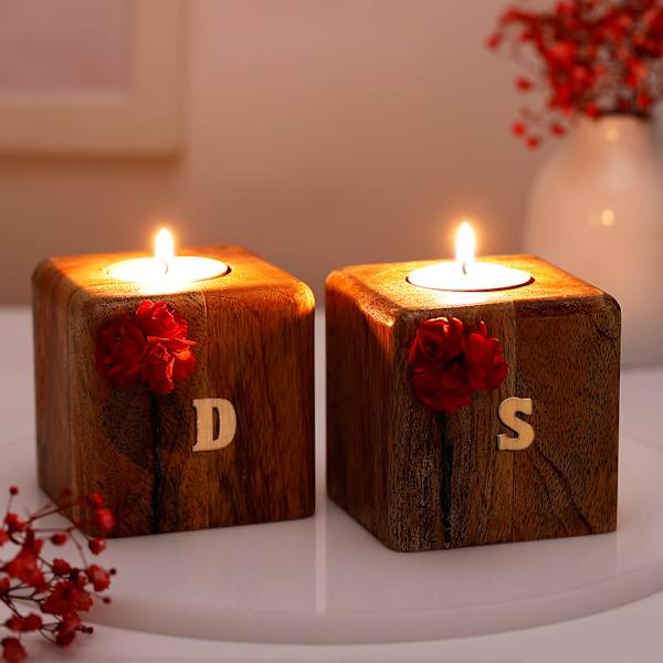 Personalized Wooden Block Candles: Gift/Send Home and Living Gifts ...