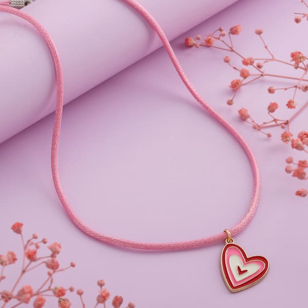 Buy/Send Pink Heart Design Pendant Chain Online | IGP | JVS1197712