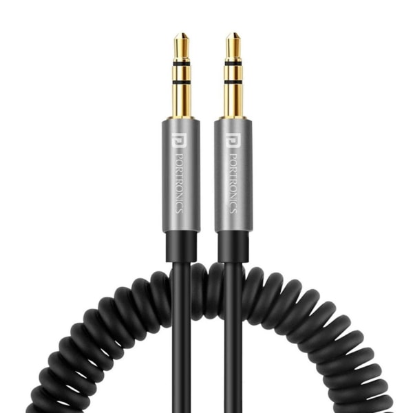 Buy/Send PORTRONICS KONNECT AUX 6 1.5 METER LONG SPIRAL AUX CABLE ...