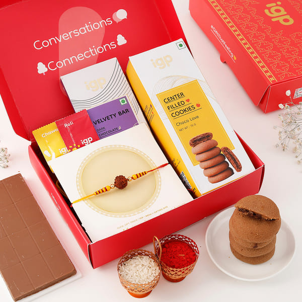 Rudrakash Rakhi Box 1 pcs: Gift/Send Food Gifts Online JVS1264371 |IGP.com