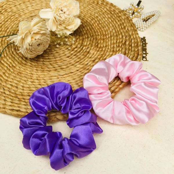 Buy/Send Scrunchies Purple and Pink Set of 2 Online | IGP | JVS1235244