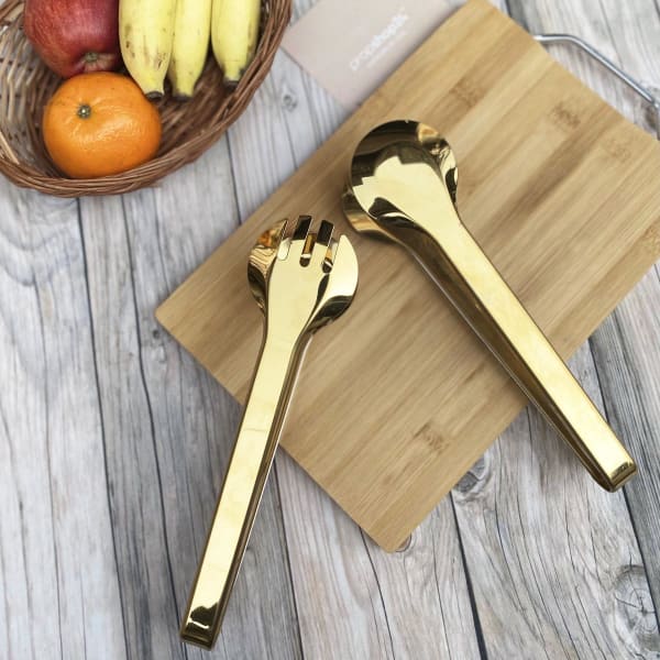 Buy/Send Serving Tongs Stainless Steel Golden Color Single Piece Online ...
