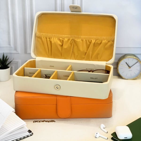 Buy/Send Storage Box 6 Compartments Leather Single Piece Online | IGP ...