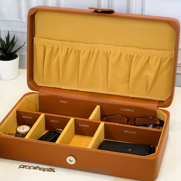 Buy/Send Storage Box 6 Compartments Leather Single Piece Online | IGP ...