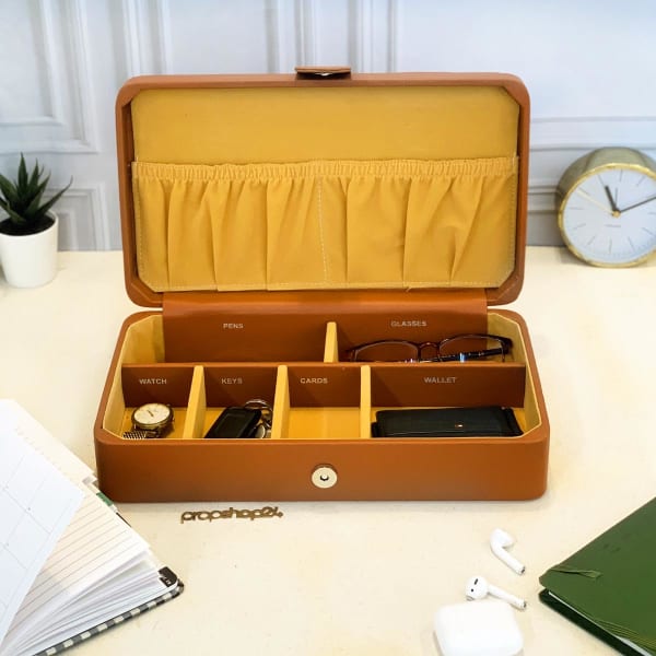 Buy/Send Storage Box 6 Compartments Leather Single Piece Online | IGP ...