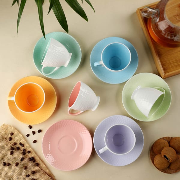 Tea Cup Set of 6 with Saucers: Gift/Send Home and Living Gifts Online ...