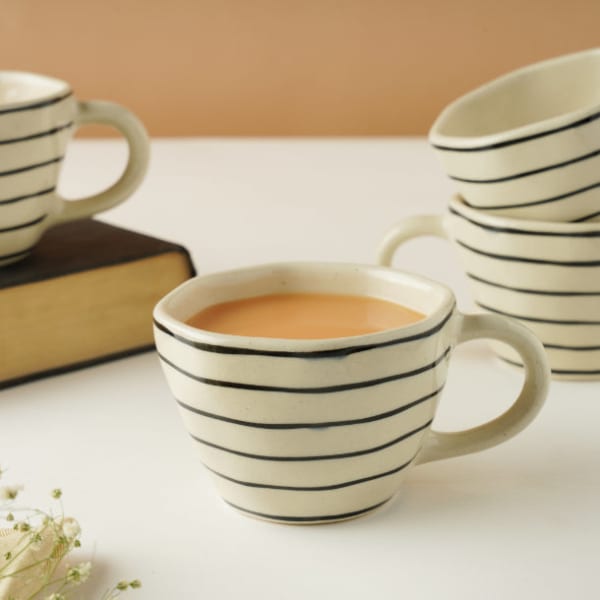 Buy/Send Tea Cups Bohemic Uneven Lines Set Of 4 Online | IGP | JVS1232826