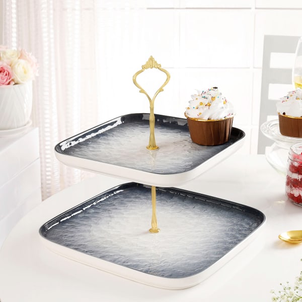 Buy/Send Two Tiered Ceramic Cupcake Stand Online | IGP | JVS1269151