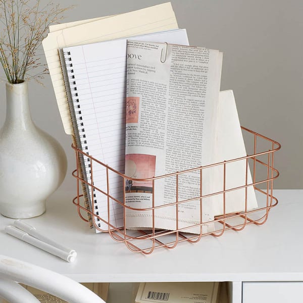 Buy/Send Wire Basket Storage Rose Gold Online | IGP | JVS1253354