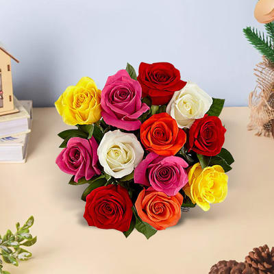 Buy/Send 12 Assorted Roses Online | IGP | JVS1281043