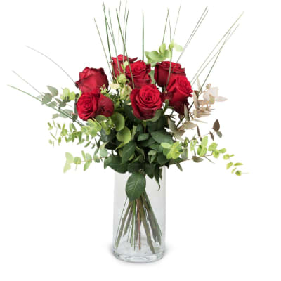 Buy/Send 7 Red Roses with greenery Online | IGP | NID1316549