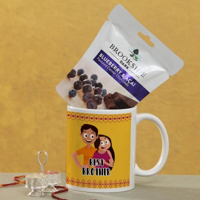 Best Brother Personalized Mug & Blueberry Chocolates: Gift/Send ...