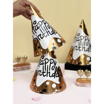 Buy/Send Birthday Caps - Gold - Set Of 10 Online | IGP | JVS1215975