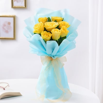 Buy/Send Bouquet of 8 Yellow Roses Online | IGP | HD1110403